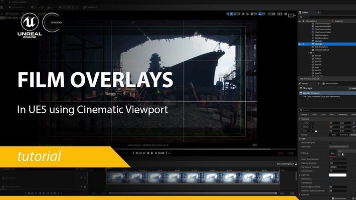 Activating Film and Composition Overlays in UE5 using Cinematic Viewport.