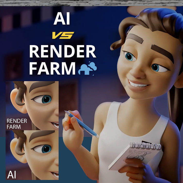 AI vs Render Farm - Animation rendering test