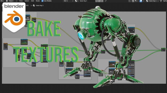 Blender Textures Bake Tutorial [Robot extra]