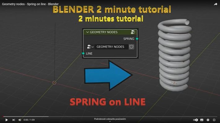 Geometry nodes - Blender 3.3 - make SPRING on line