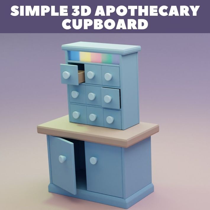 Low Poly Cupboard (Cabinet) in Maya - 3D Modeling Process